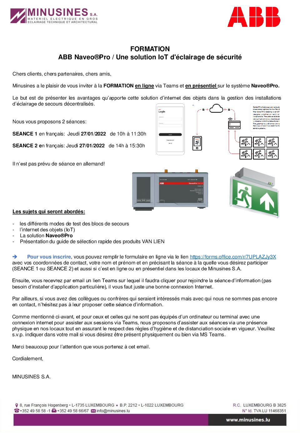 Einladung_Invitation_formation ABB VAN LIEN Naveo Pro – Minusines S.A.